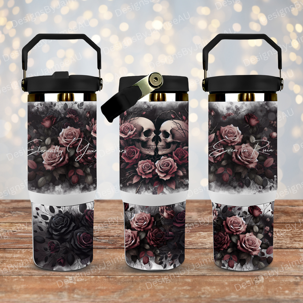 "Eternally Yours, Even in Ruin" Gothic Skulls, Dark Romance - Digital ...